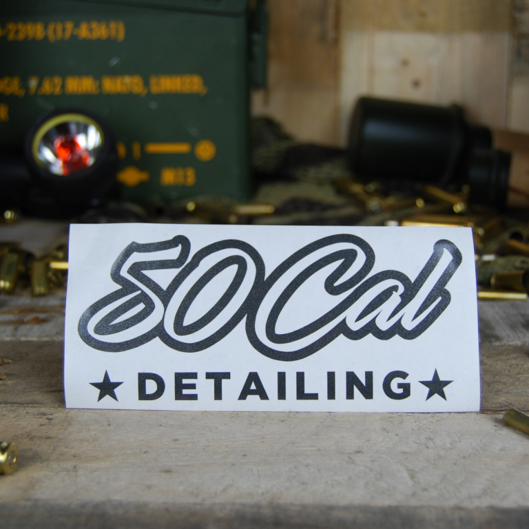 50cal Logo Grey Script Sticker - 50cal Detailing External Car Sticker